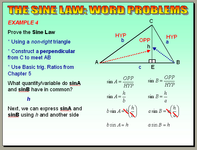 Chapter 6 4 The Sine Law Word Problems 